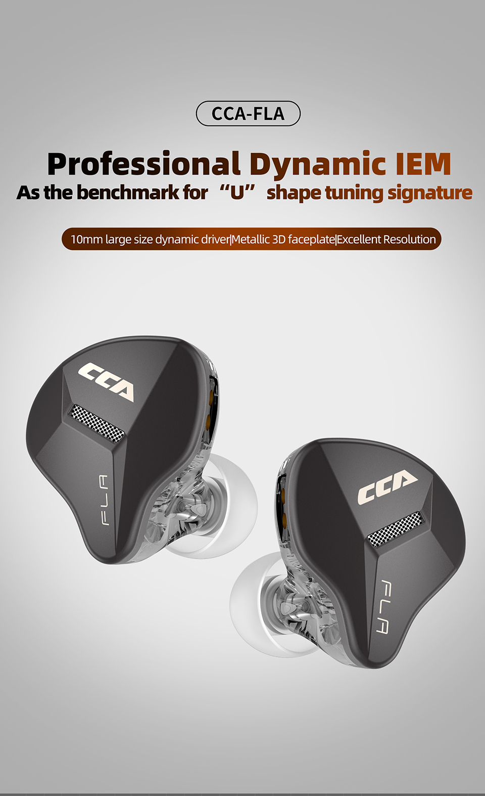 CCA FLA In Ear Earphone 10mm Dynamic Earbuds High Fidelity Bass Music ...