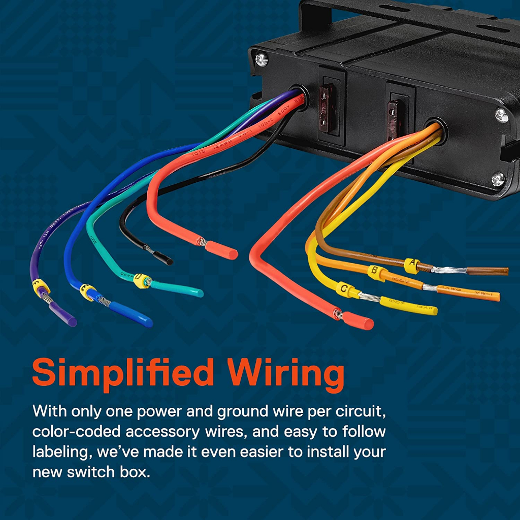 6-Gang 12V Rocker Switch Box [40 Amp Max.] [12 AWG Wires][12 Volt DC ...
