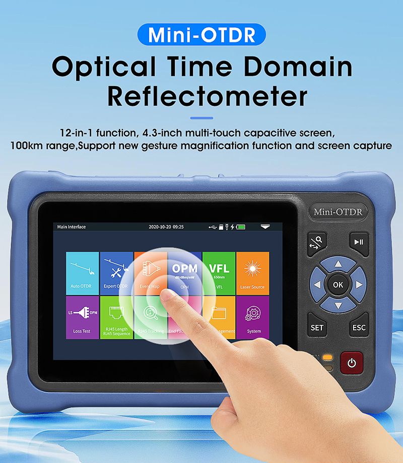 Touch screen type OTDR optical time domain reflectometer 100KM light ...