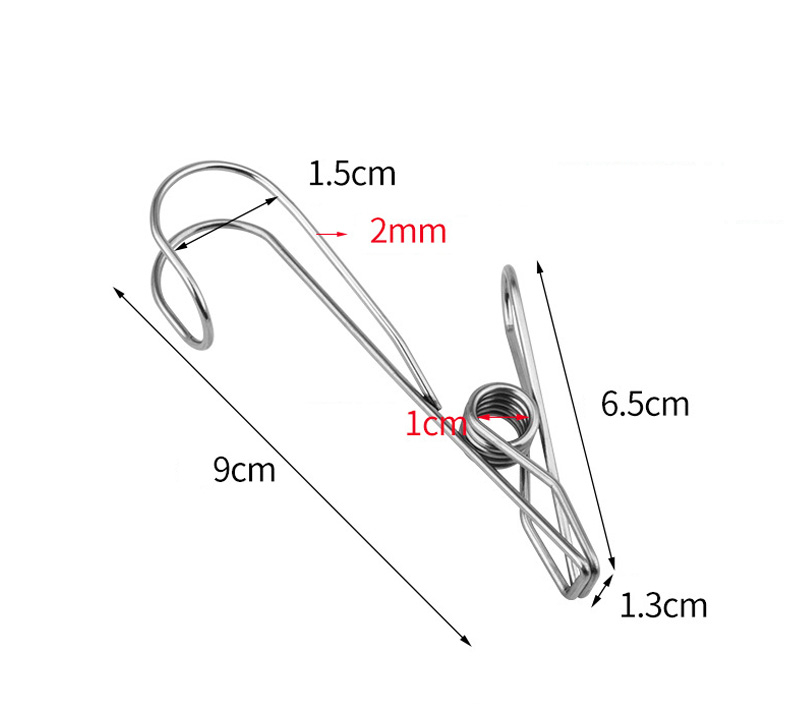 TAROW Stainless Steel Long Tail Clip with Hooks Clothes Pins, Hollow ...