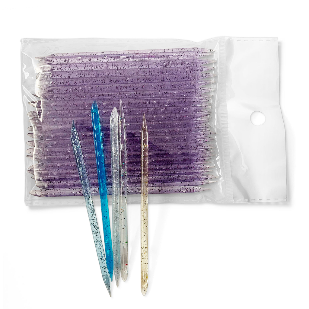 Mollie Lipper 50Pcs Reusable Double-head Crystal Cuticle Pusher Cuticle ...
