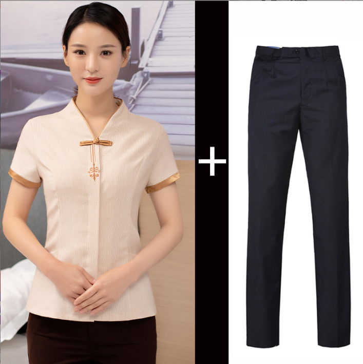 Ready Stock Hotel uniform short-sleeved waiter work uniform hotel ...