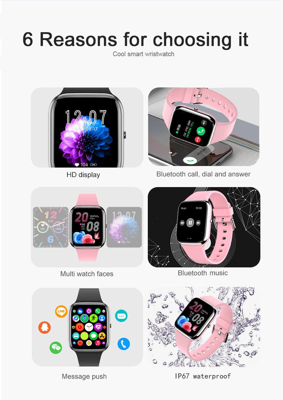 SPRISE New Y9 Premium Smart Watch Bluetooth Multifunction Heart Rate ...