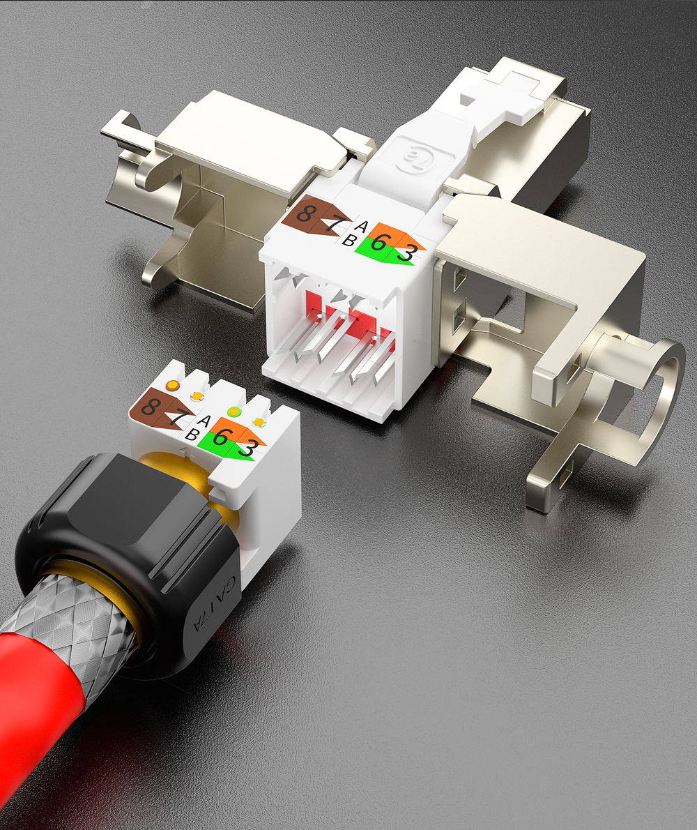 AMPCOM RJ45 Modular Plug CAT8 CAT7A CAT7 CAT6A CAT6 STP Network Toolless Connector Ethernet ...