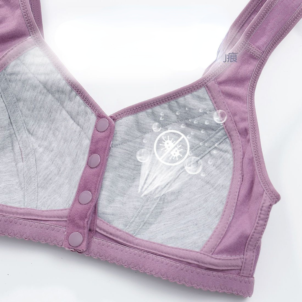 Women Front button Bra lace push up Bralette Large size Middle aged ...