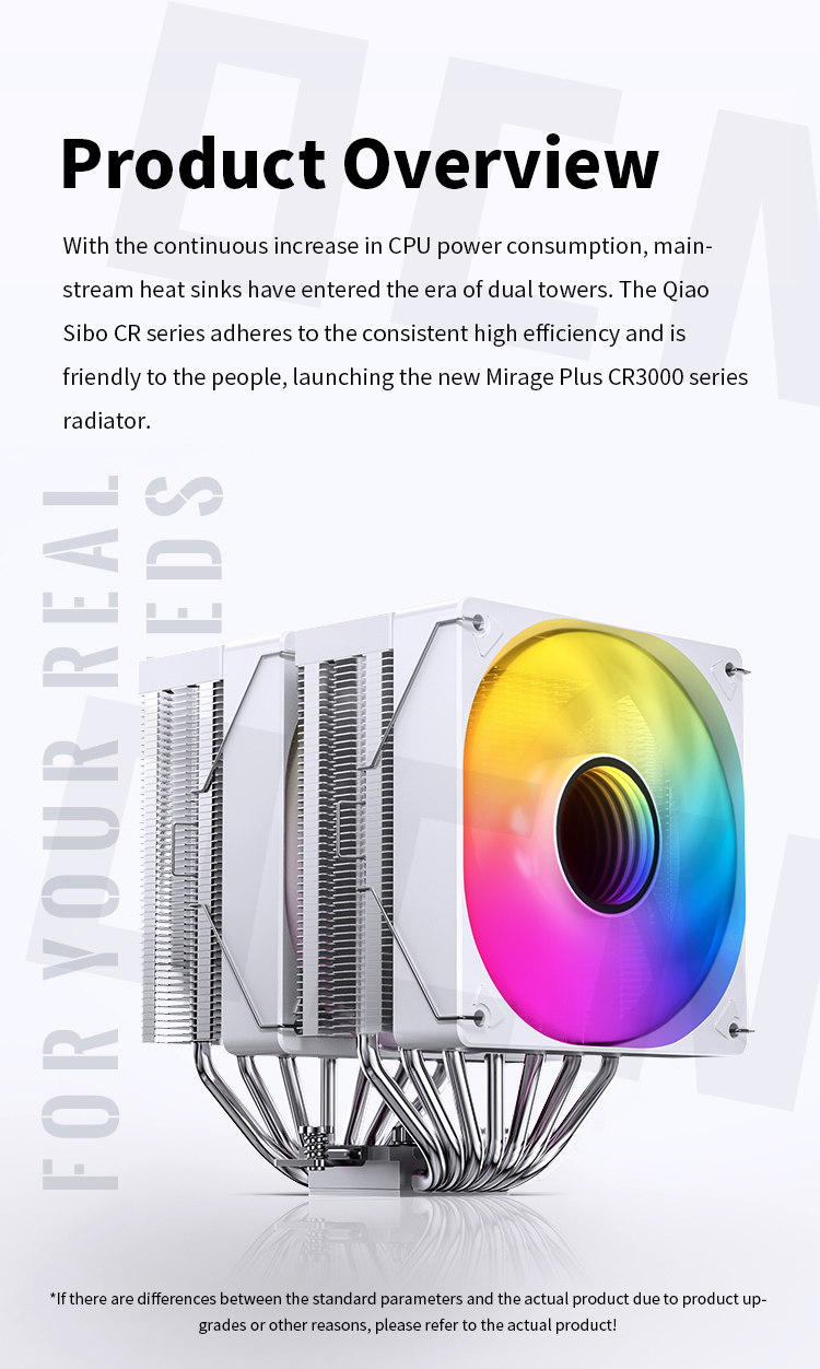 Jonsbo CR-3000 7 heat pipe dual tower CPU cooler 5V 3Pin ARGB 12cm silent fan CPU air-cooled ...