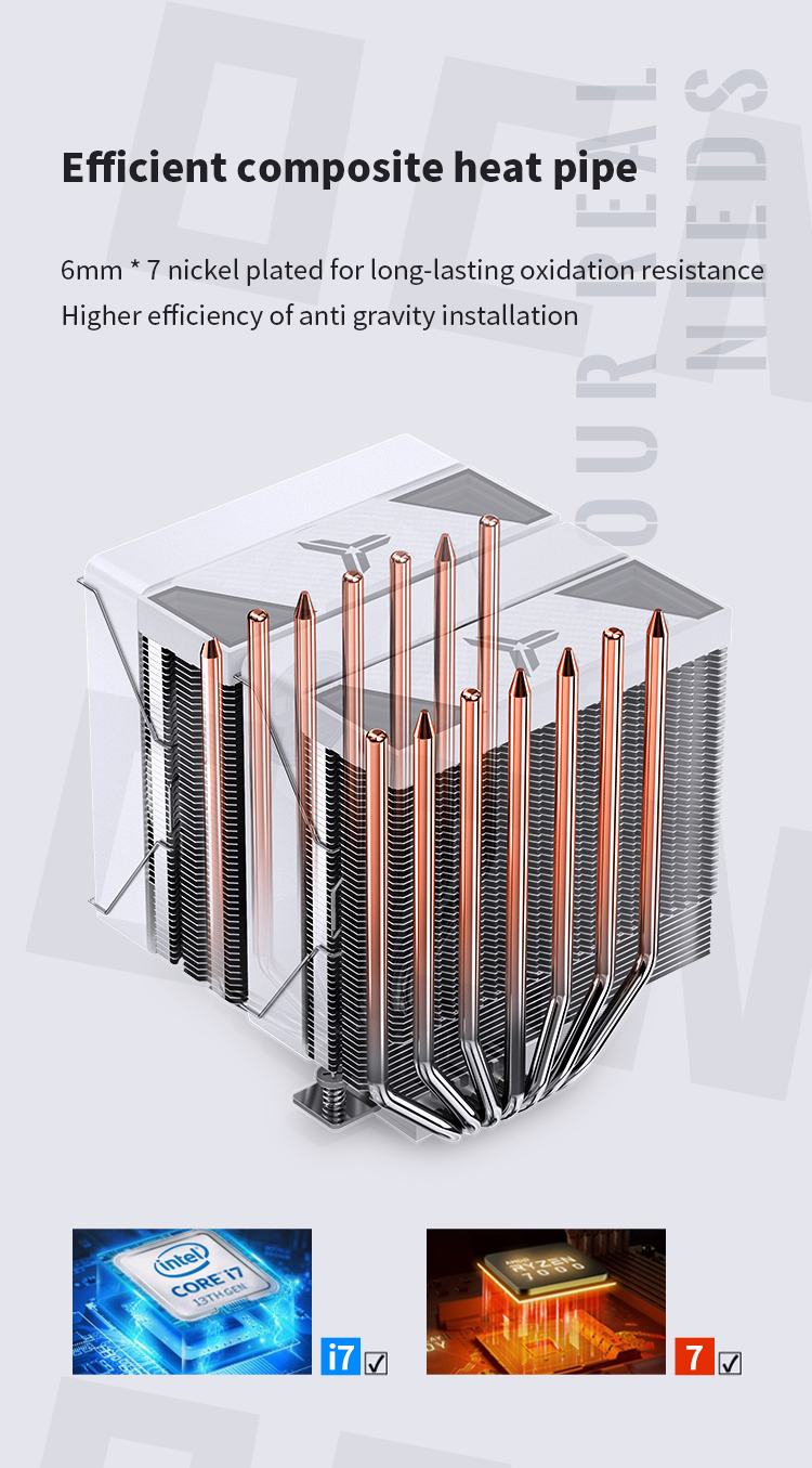 Jonsbo CR-3000 7 heat pipe dual tower CPU cooler 5V 3Pin ARGB 12cm silent fan CPU air-cooled ...