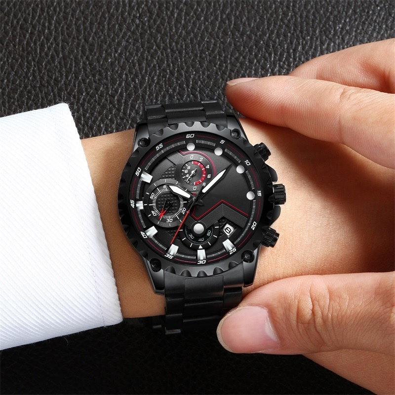 POSHI Fashion Multi-functional Quartz Men's Watch Korean Waterproof ...