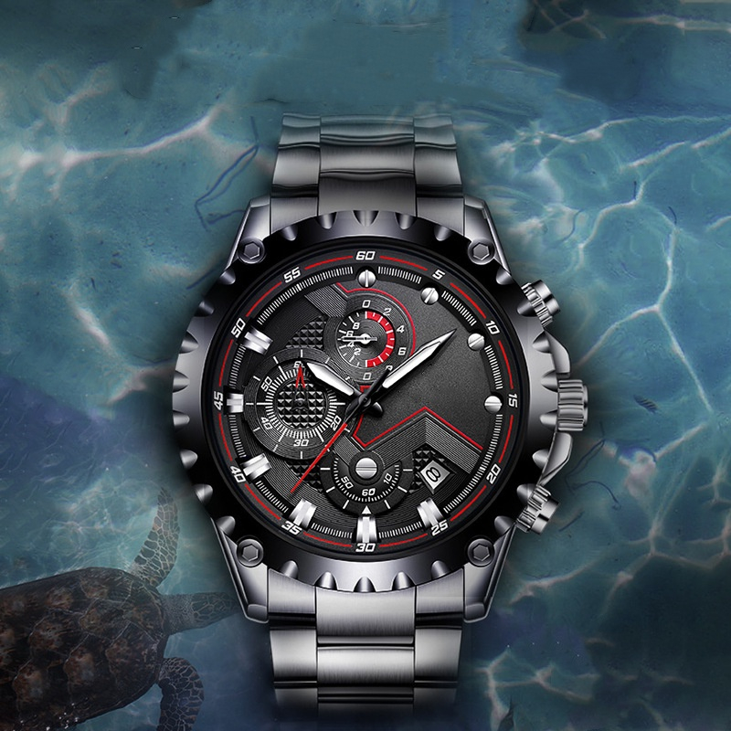 POSHI Fashion Multi-functional Quartz Men's Watch Korean Waterproof ...