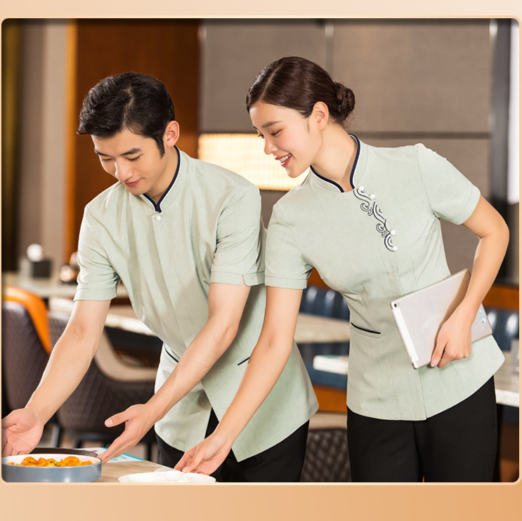 Ready Stock Fashion and simple hotel work uniform restaurant cafe ...