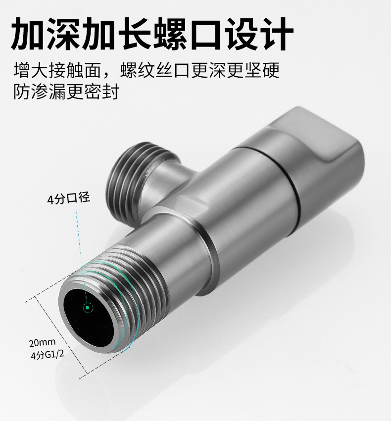 Stainless Steel Gun Gray Angle Valve Triangle Valve Faucet Inlet Valve ...