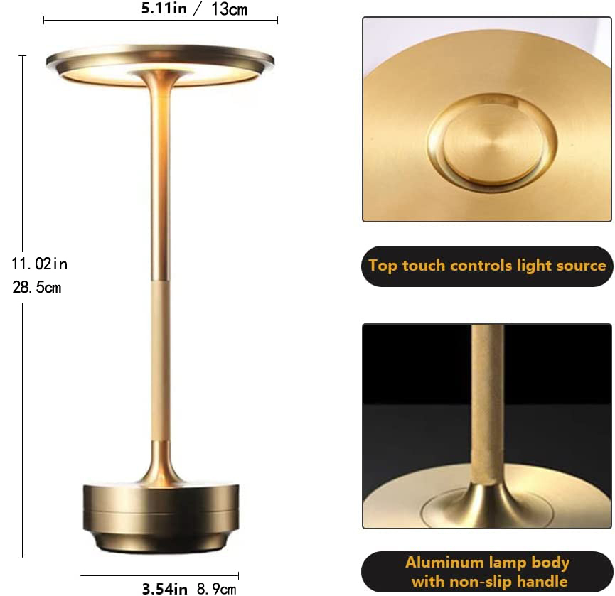 Table Lamps, Rechargeable Operated USB Mini Bedside Lamp LED Portable ...