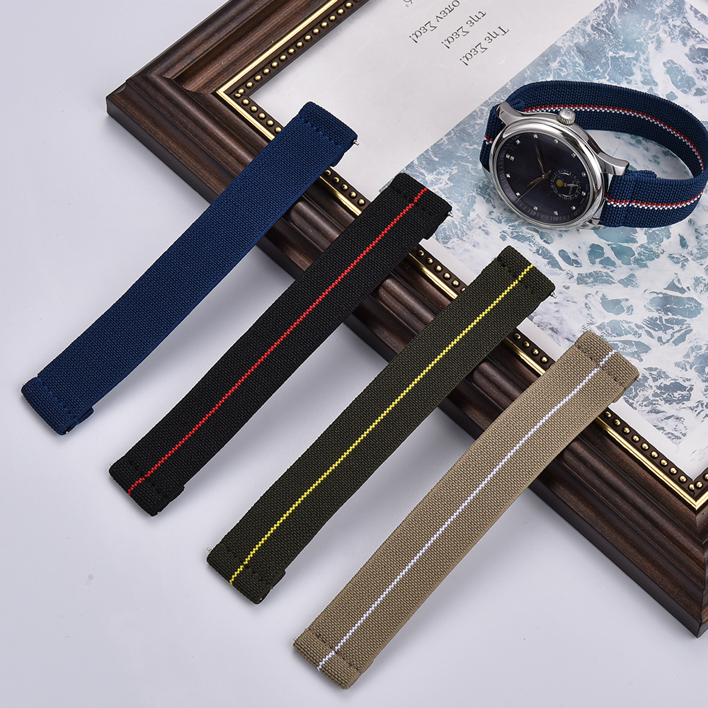 Quick Release Elastic Watch Strap 18mm 19mm 20mm 21mm 22mm Nylon Watch ...
