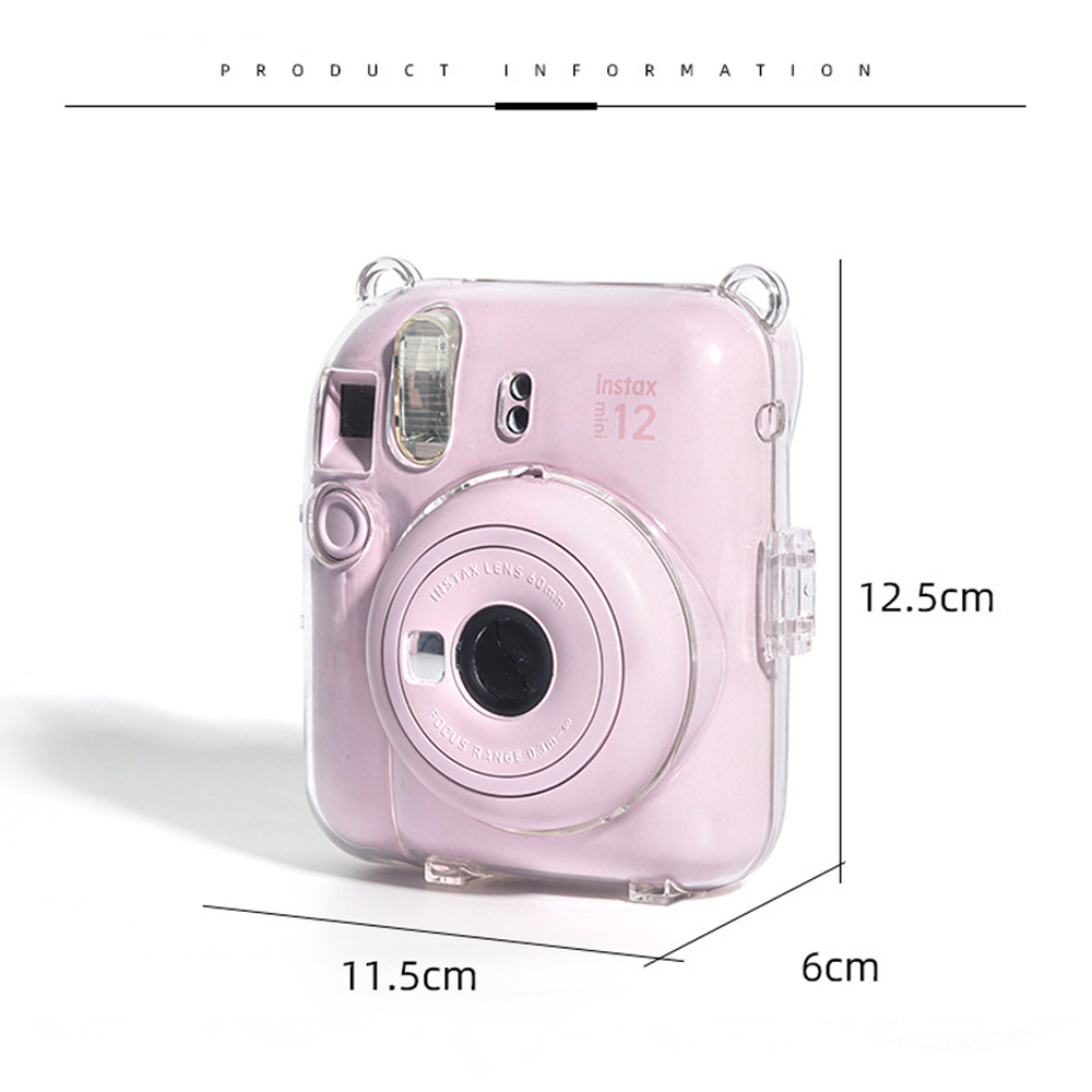 Transparent Hard Case For Fujifilm Instax Mini 12 Camera+Shoulder Strap ...