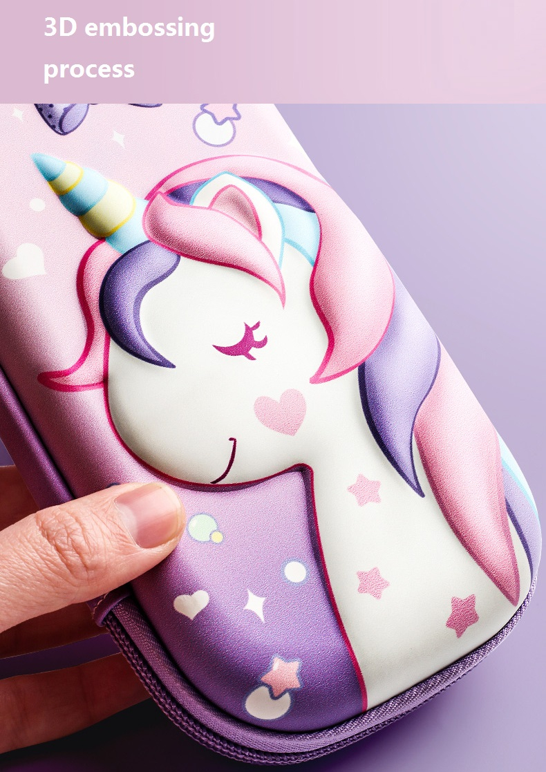 Pencil Box 3D Cartoon Unicorn Cute Pencil Case School Stationery Box ...