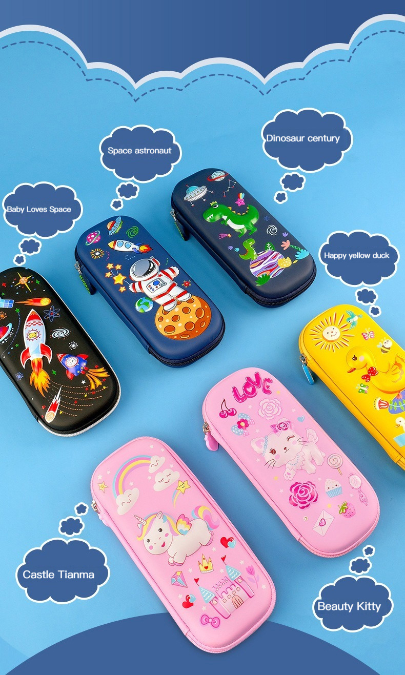 Pencil Box 3D Cartoon Unicorn Cute Pencil Case School Stationery Box ...
