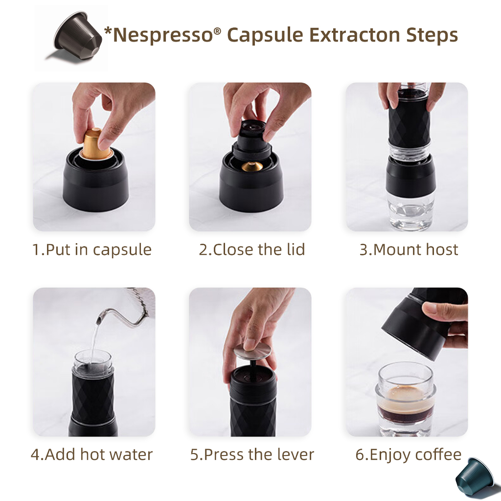 Biolomix Portable Hand-pressed 3 in 1 Capsule Coffee Maker Machine for ...