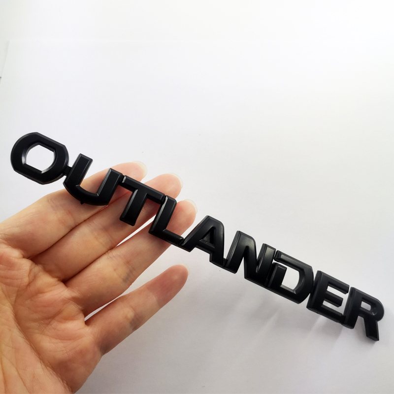 1 x ABS Black OUTLANDER Letter Logo Car Auto Rear Trunk Emblem Badge ...