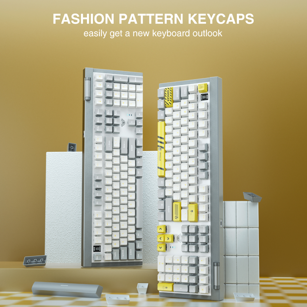 AULA PBT 3-color keycaps 10-key high-quality detachable non-slip wear ...
