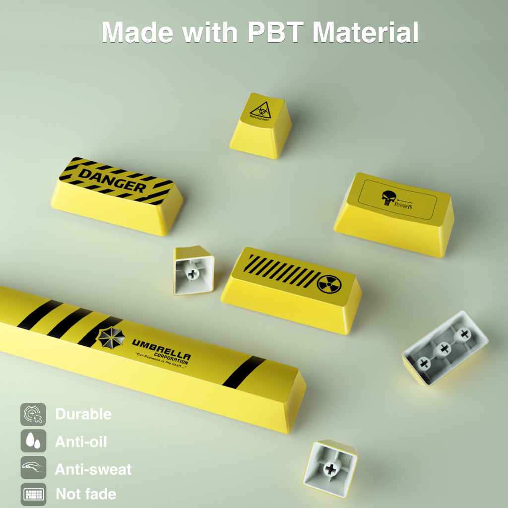AULA PBT 3-color keycaps 10-key high-quality detachable non-slip wear ...