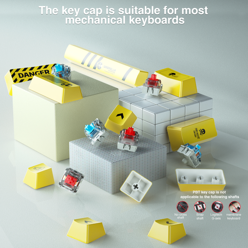 AULA PBT 3-color keycaps 10-key high-quality detachable non-slip wear ...