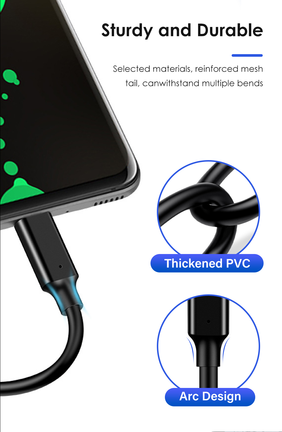 USB 3.2 Gen2 10Gbps USB to Type C Cable For Cell Phone Laptop SSD Hard ...