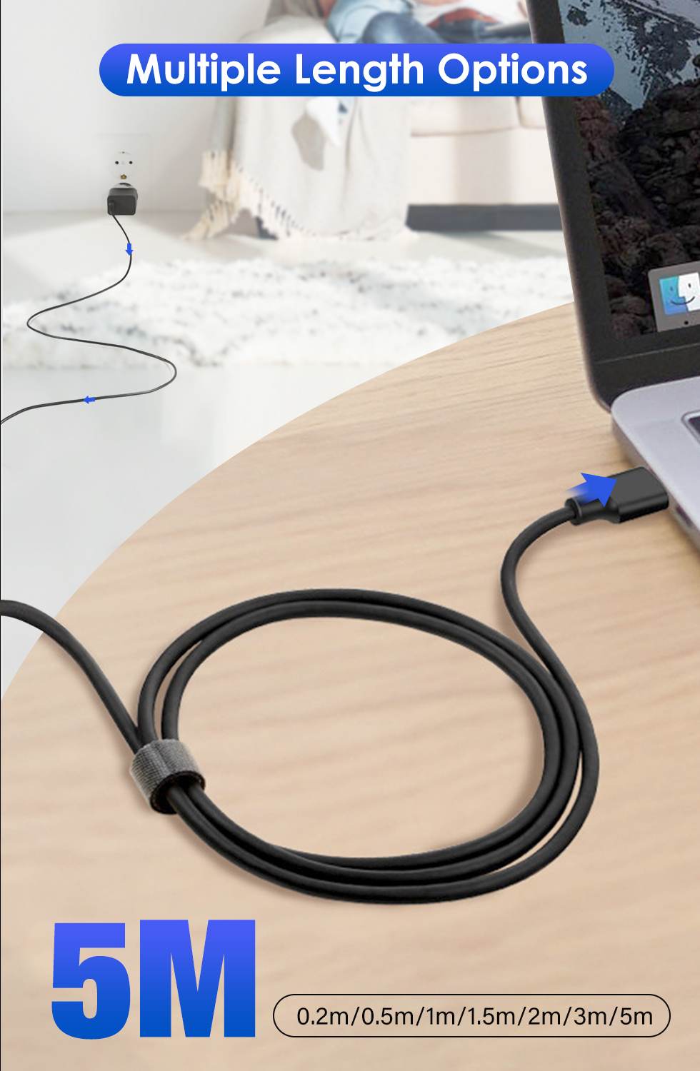 USB 3.2 Gen2 10Gbps USB to Type C Cable For Cell Phone Laptop SSD Hard ...