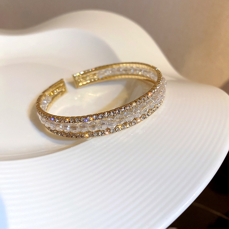 DREJEW crystal open bracelet women's fashion light luxury high-end ...