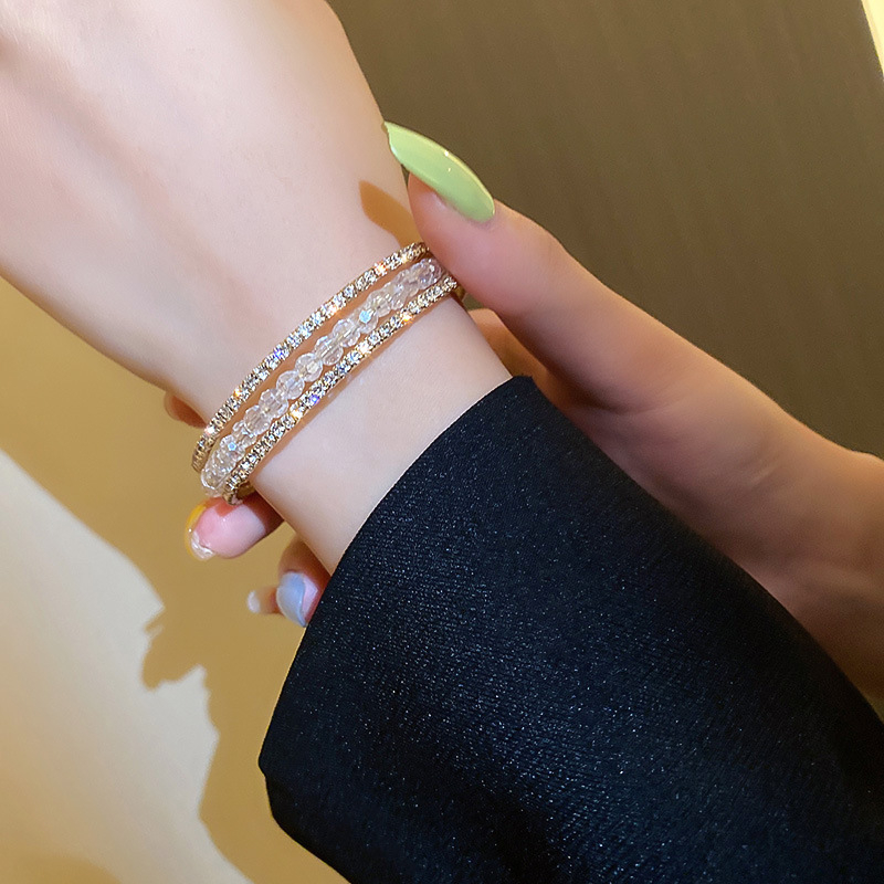DREJEW crystal open bracelet women's fashion light luxury high-end ...