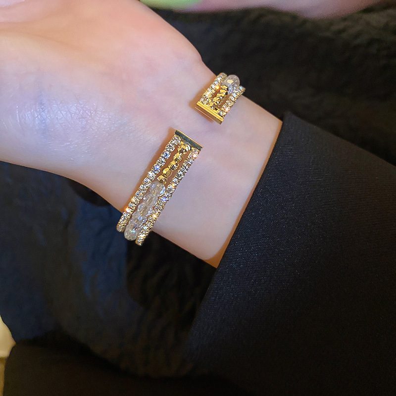 DREJEW crystal open bracelet women's fashion light luxury high-end ...