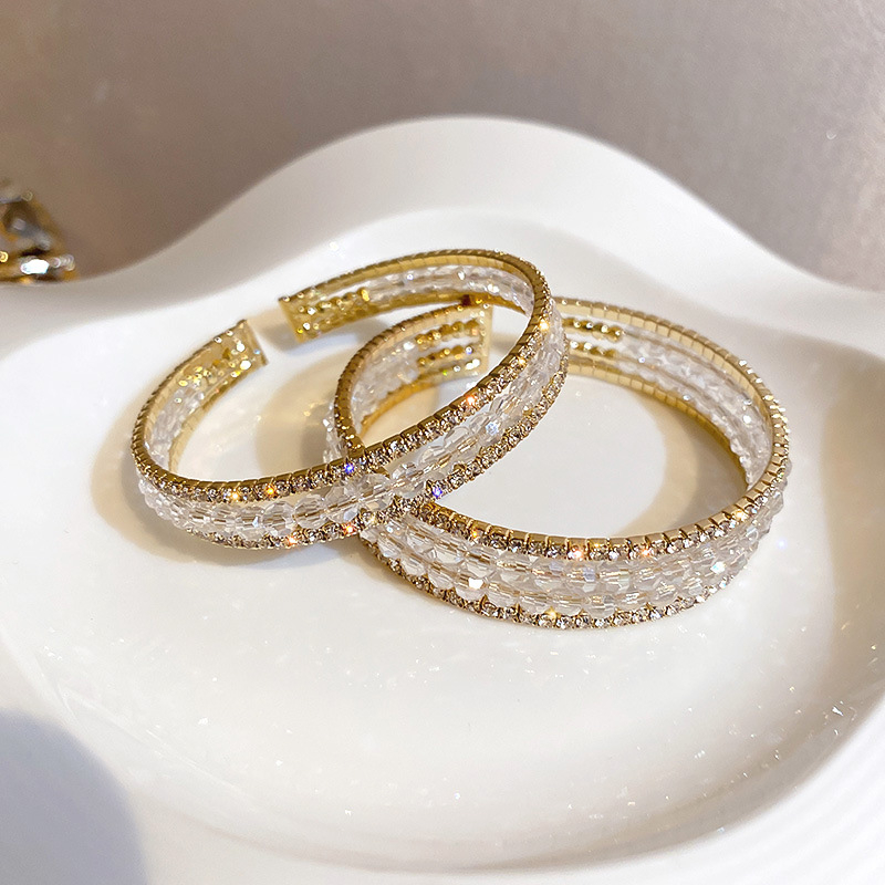 DREJEW crystal open bracelet women's fashion light luxury high-end ...