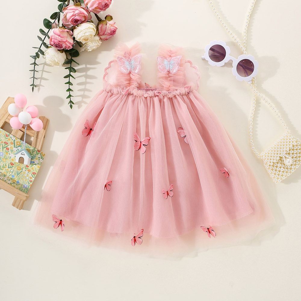 Summer New Butterfly Baby Girl Dress Sweet Sheer Baby Princess Dress ...