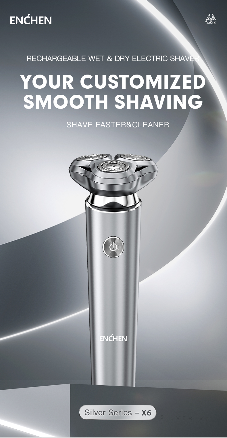 ENCHEN X6 Electric Shaver Man Magnetic Suction Razor Head Rechargeable ...