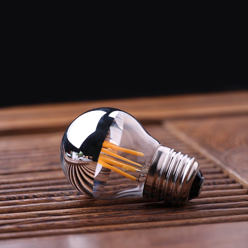 Creative E14 E27 Silver Chrome LED Edison Bulb G45 G95 4W 6W Dimmable ...