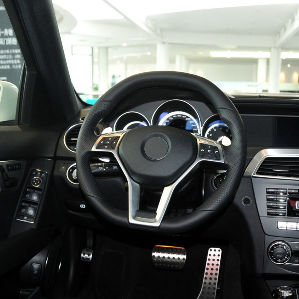 Car Steering Wheel Chrome Panel Cover Trim For Mercedes Benz AMG A B C ...