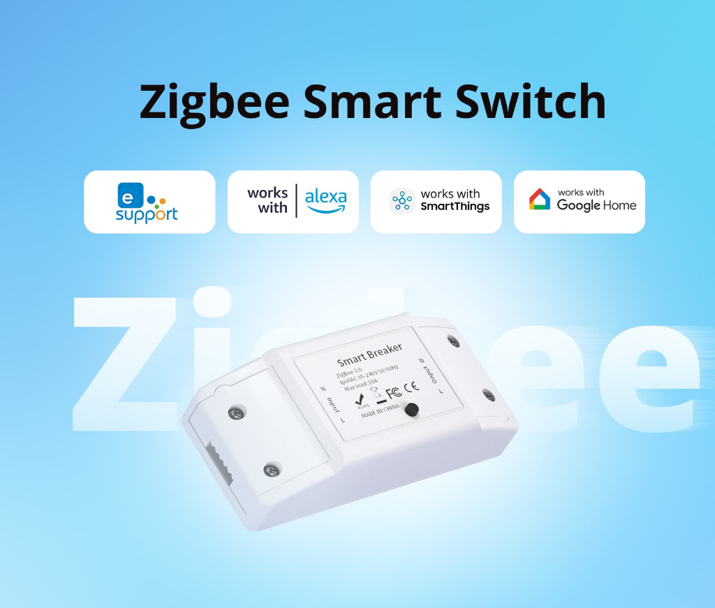 Woolley SWITCH-WF ZB 10A Basic Zigbee Smart Switch WiFi Relay Universal ...