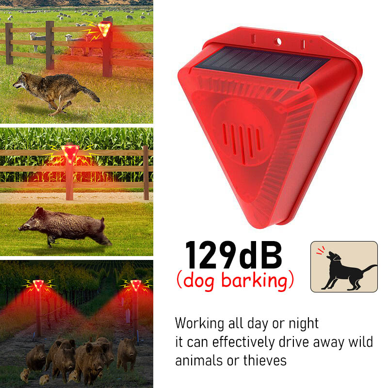 【Dog Barking】Solar Timer Alarm Lamp Dog Barking Sound Warning Sound ...