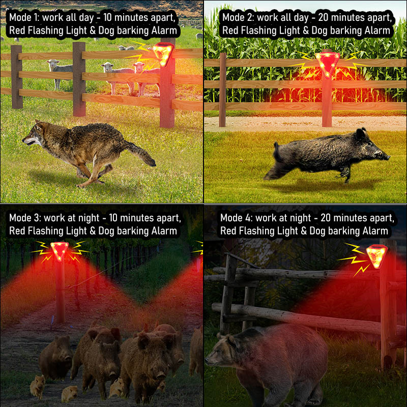 【Dog Barking】Solar Timer Alarm Lamp Dog Barking Sound Warning Sound ...