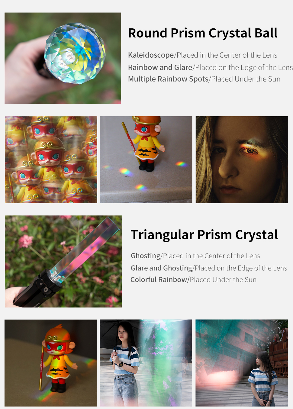 Selens Photography Props Optical Glass Prism RGB Dispersion Prism ...