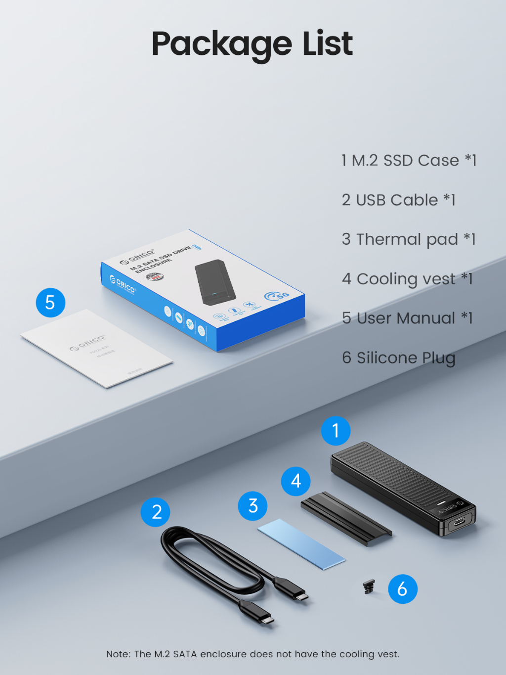 ORICO M.2 NVMe SSD Enclosure 10Gbps USB 3.2 Gen2 M2 Portable Hard Drive ...