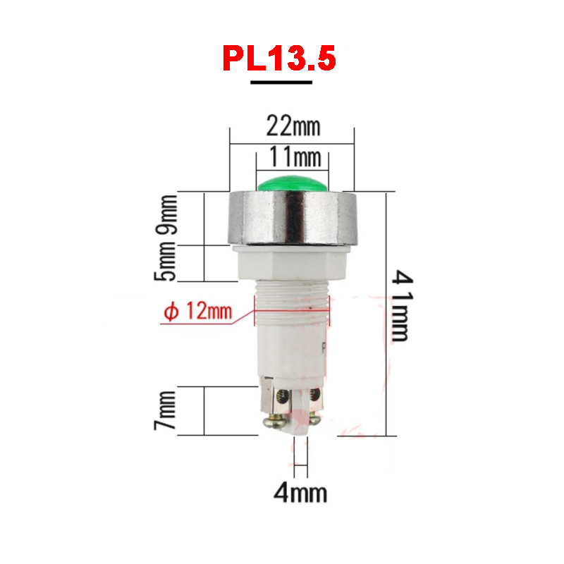 10pcs PL13.5 ADP-PL 12V 24V 110V 220V 380V 12mm Indicator light Signal ...