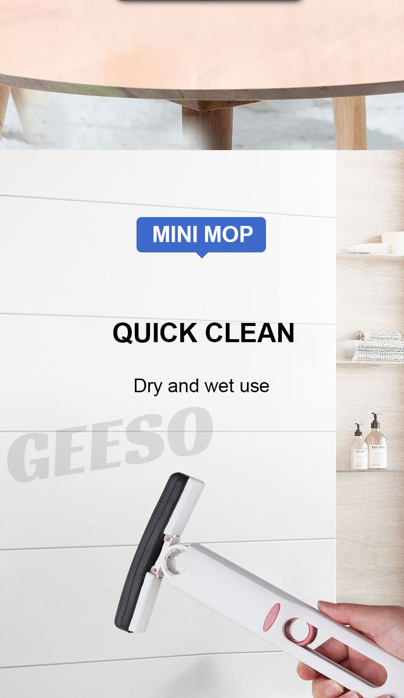 GEESO New Portable Mini Squeeze Mop Home Kitchen Car Cleaning Mop Desk ...