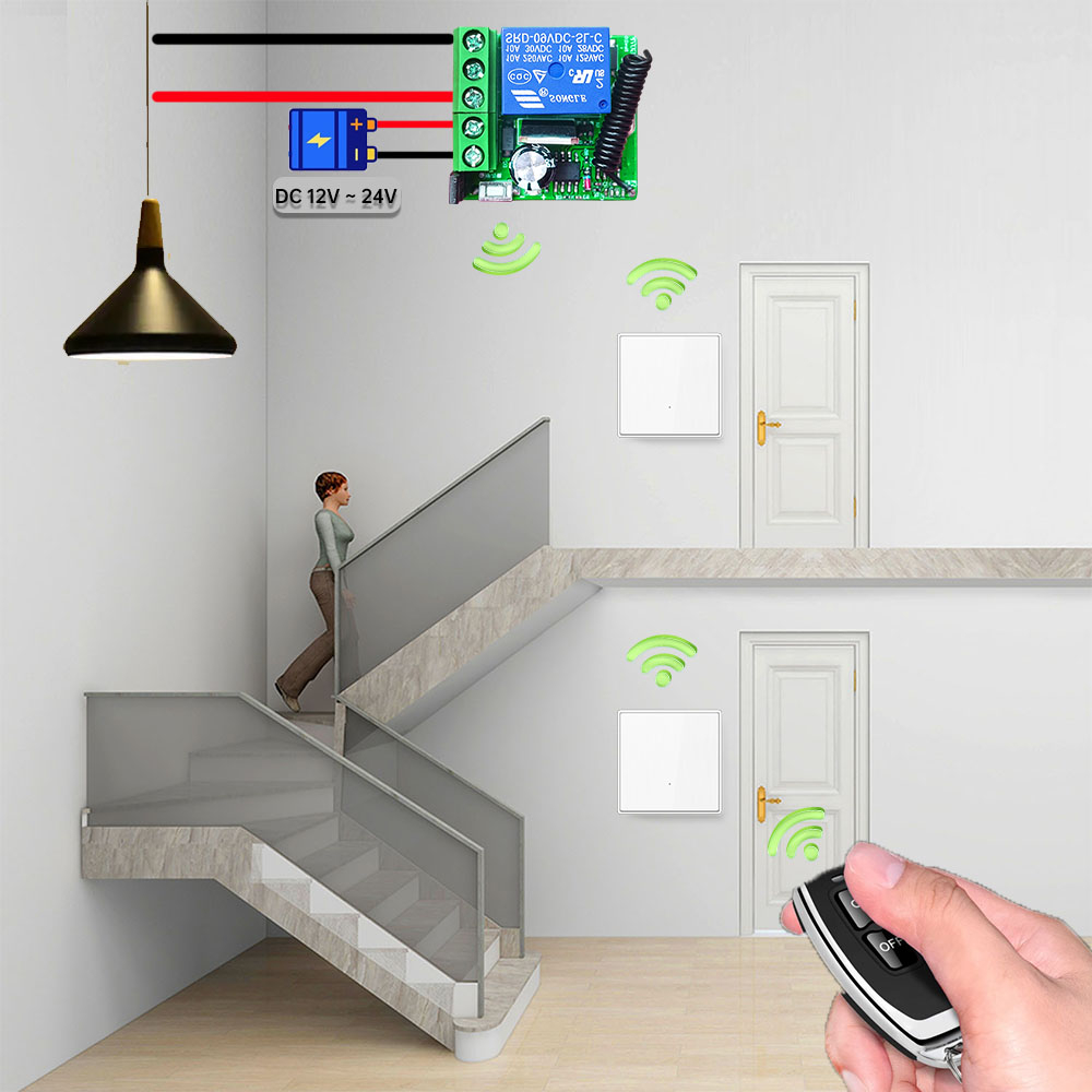 Diese RF Wireless Remote Control Module DC 12V 24V 10A Wet Contact ...