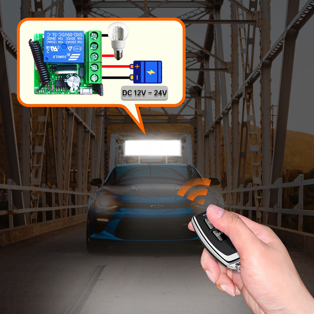 Diese RF Wireless Remote Control Module DC 12V 24V 10A Wet Contact ...