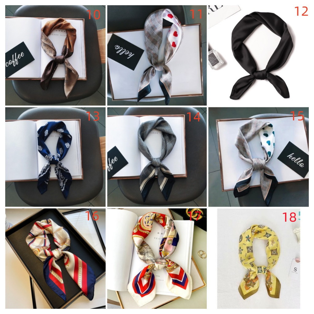 Aibins 27.55inch Silk Square Scarf Multifunctional Air Hostess Scarf ...