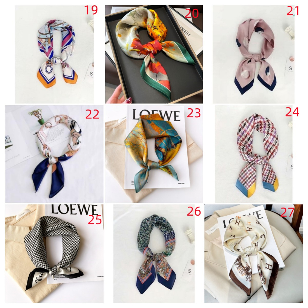 Aibins 27.55inch Silk Square Scarf Multifunctional Air Hostess Scarf ...