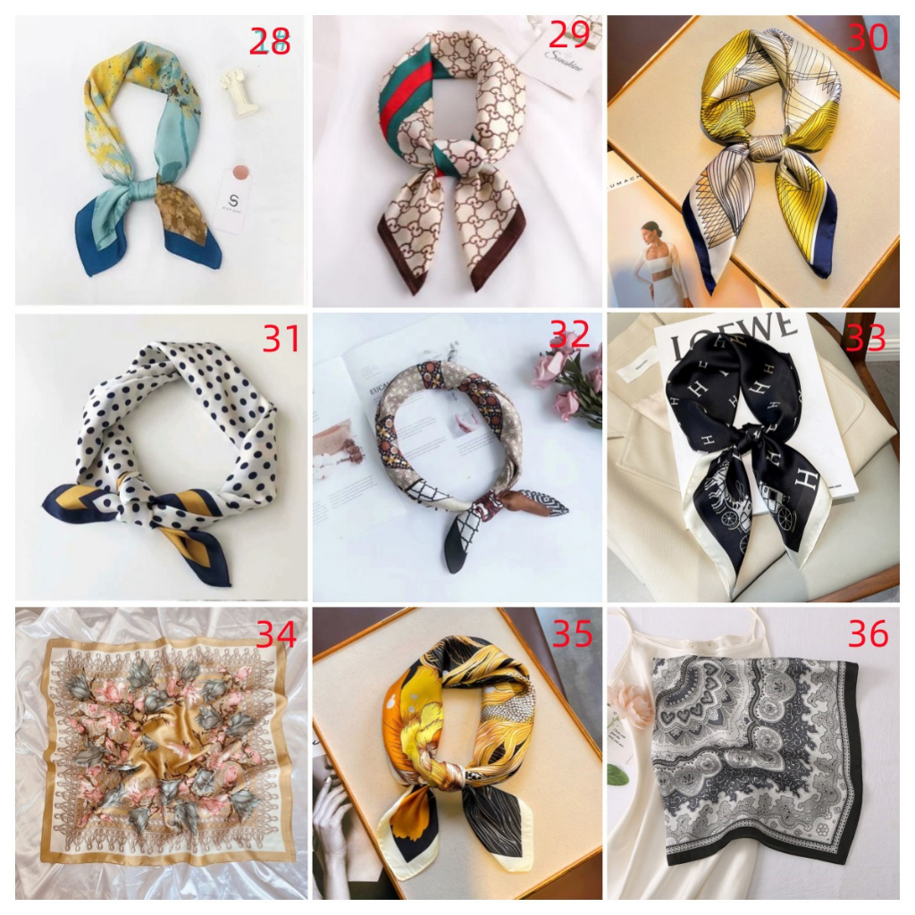 Aibins 27.55inch Silk Square Scarf Multifunctional Air Hostess Scarf ...