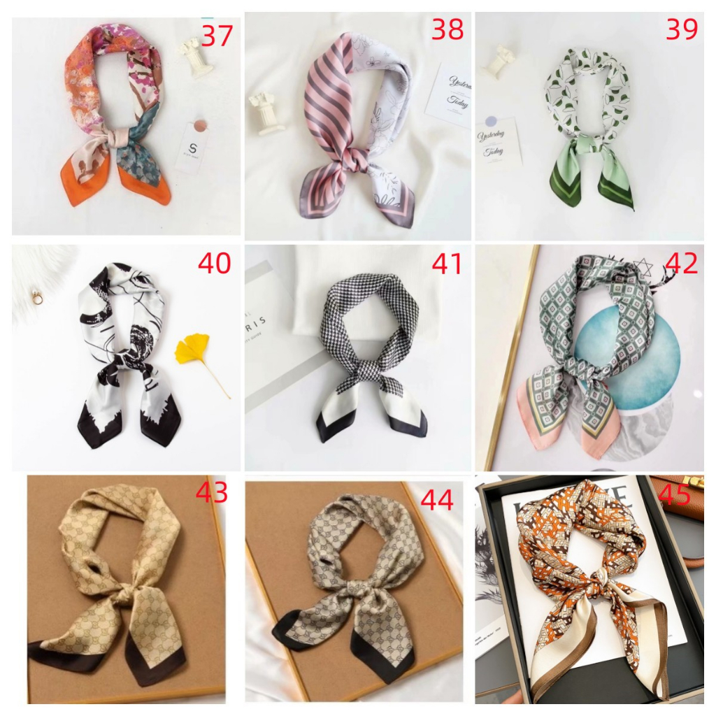 Aibins 27.55inch Silk Square Scarf Multifunctional Air Hostess Scarf ...