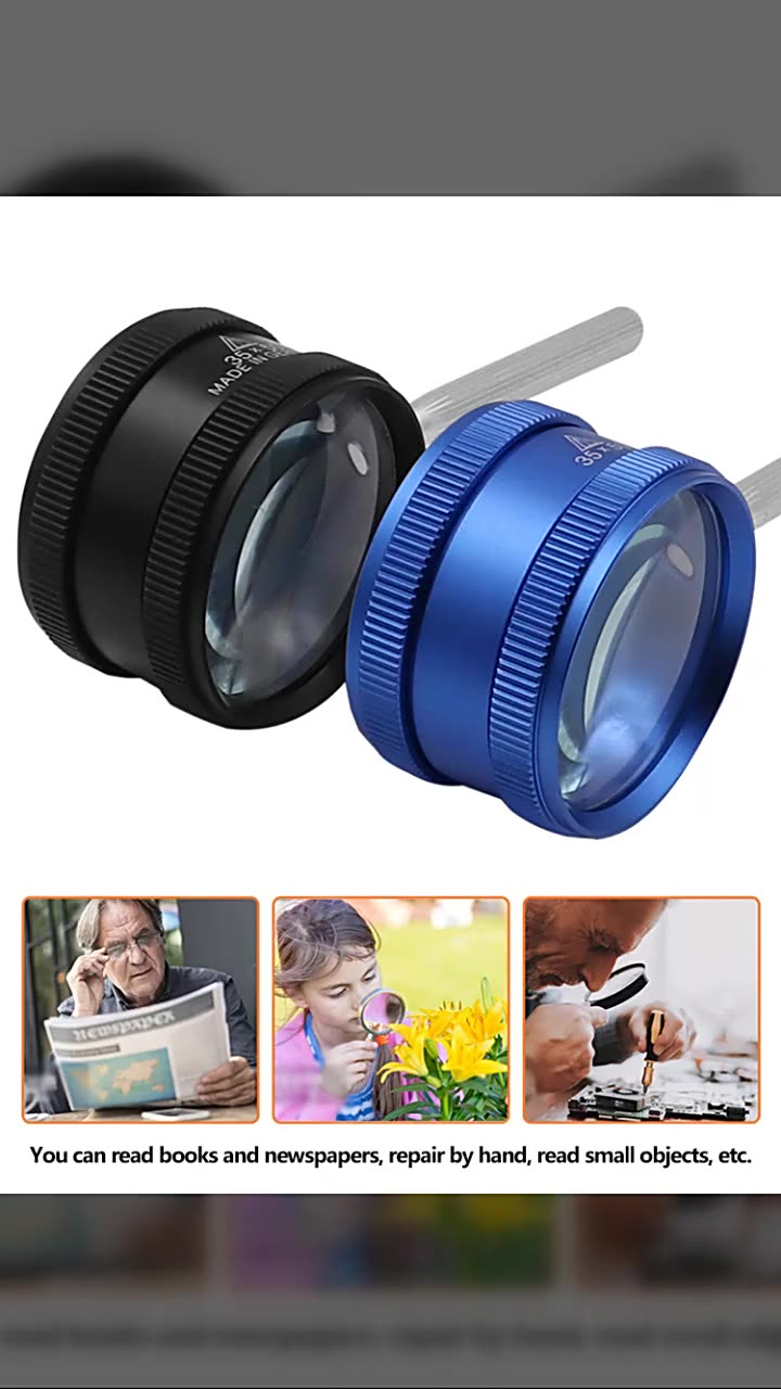 35X Handheld Magnifier Detachable Magnifying Glass Loupe Portable ...