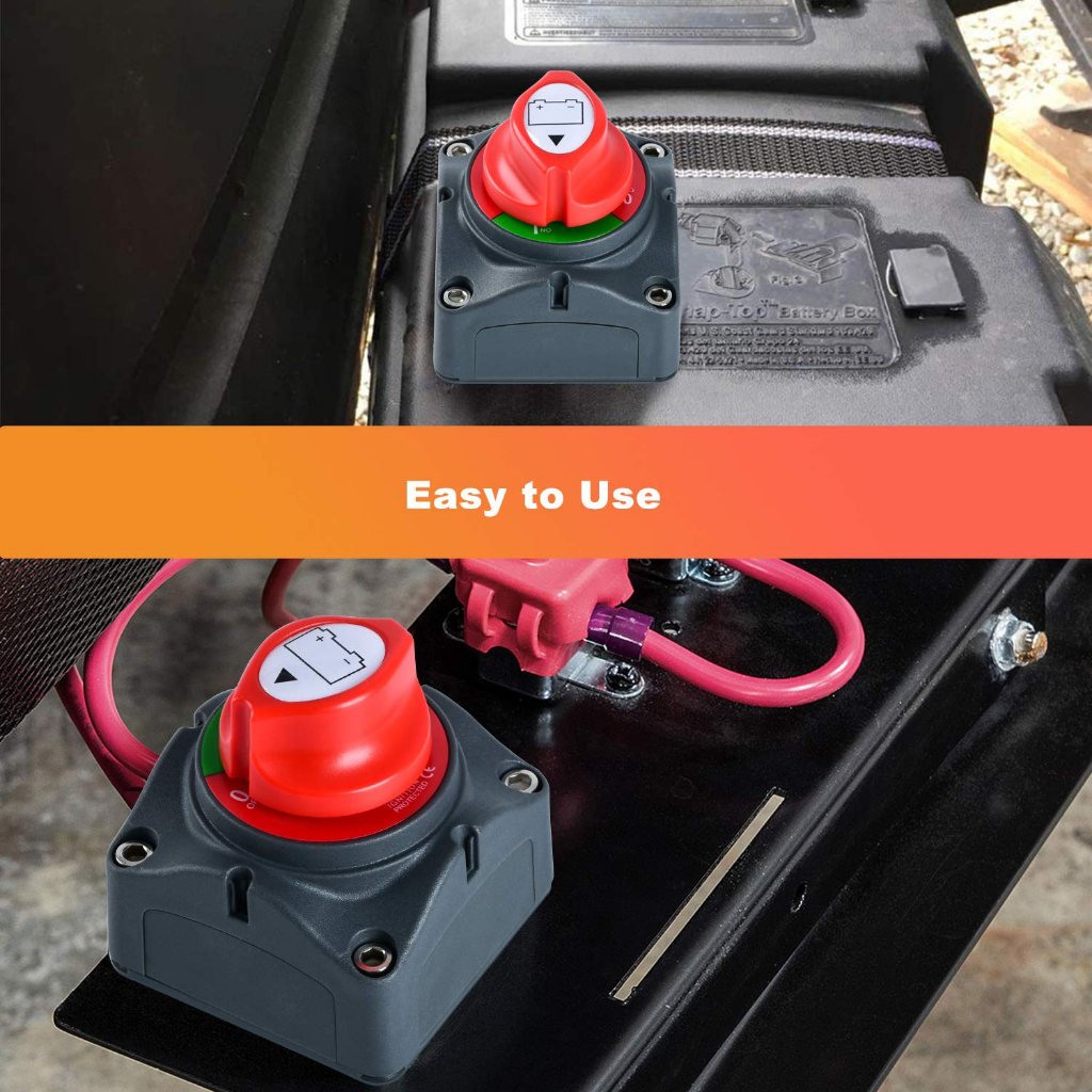 Battery Switch, 12V-48V Battery Disconnect Master Power Cut-Off Switch ...